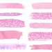 Pink Brush Strokes Clipart, Gold Glitter Clipart, Gold Confetti ...