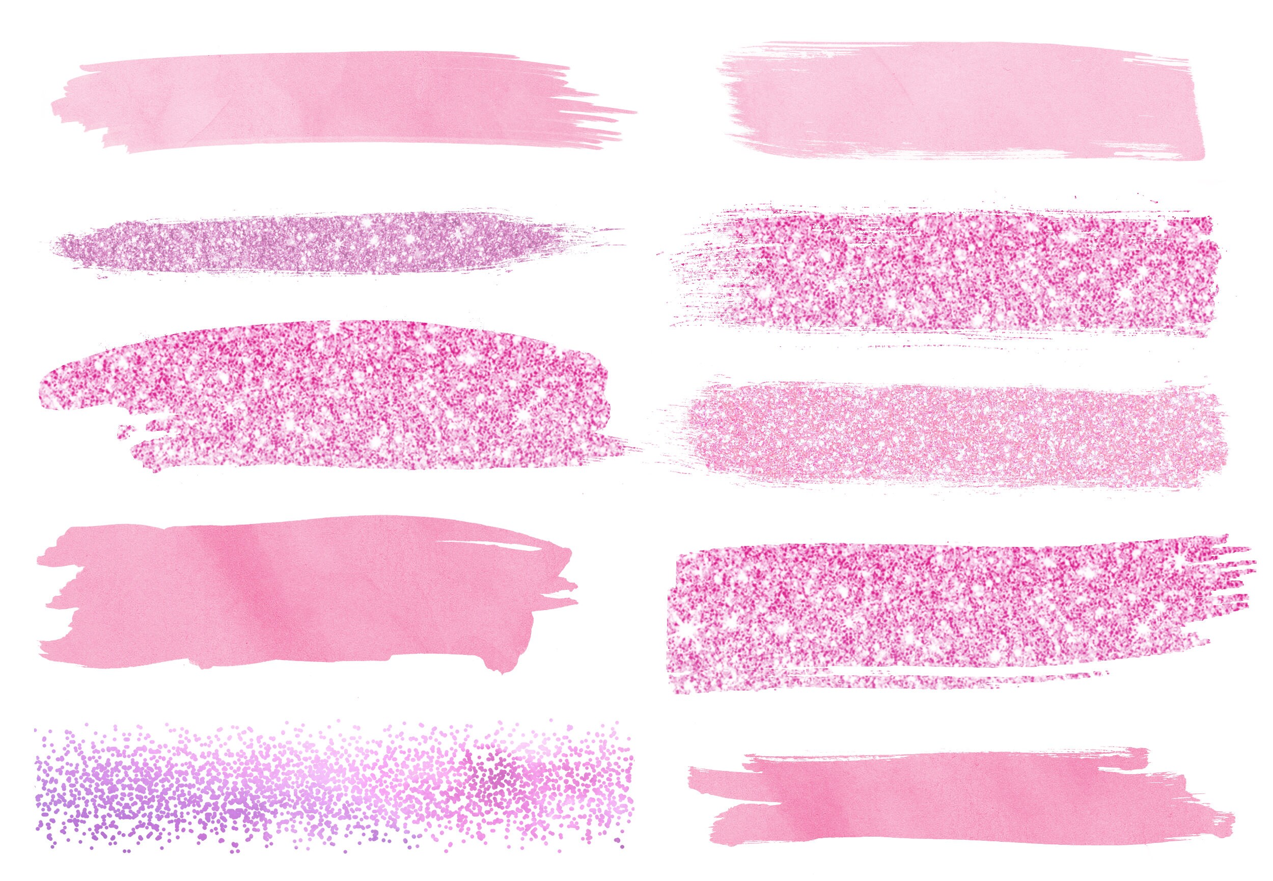 Pink Brush Strokes Clipart Gold Glitter Clipart Gold - Etsy UK
