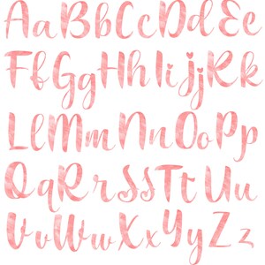 Pink Watercolor Alphabet Clipart, Watercolor Letters, Digital Clipart ...
