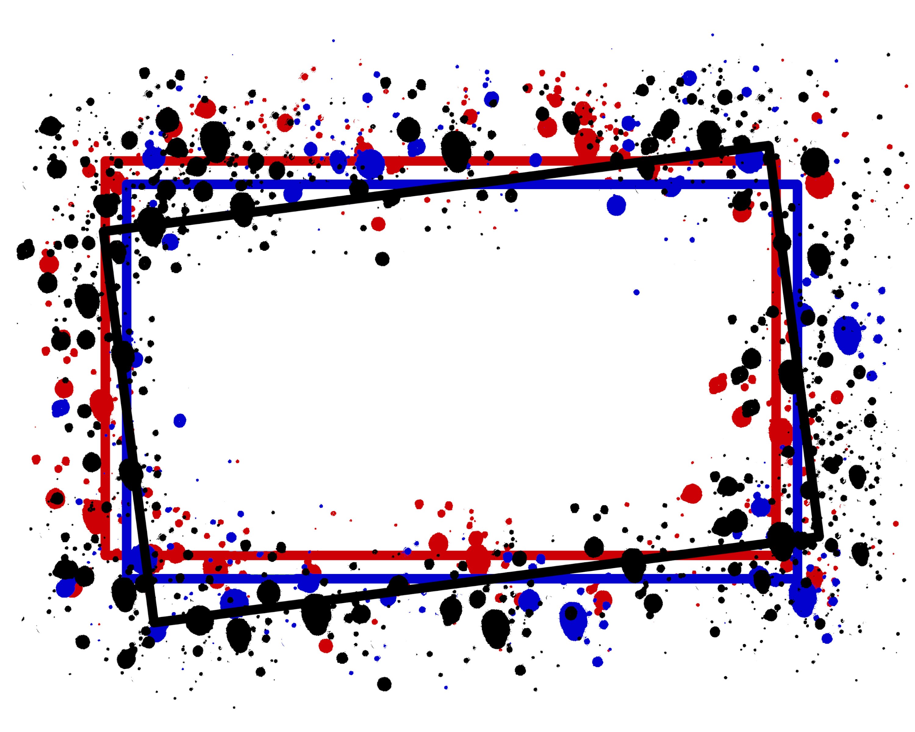 Frame Splatter Red Blue Black Background Printable Artwork Splash ...