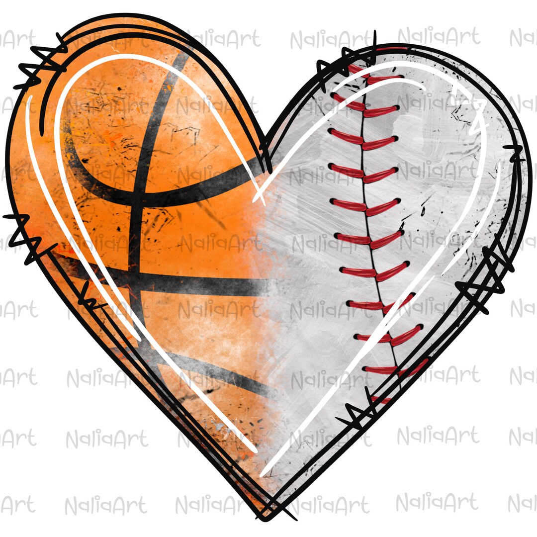 Heart Basketball Baseball Heart PNG Sport Heart Heart Watercolor ...