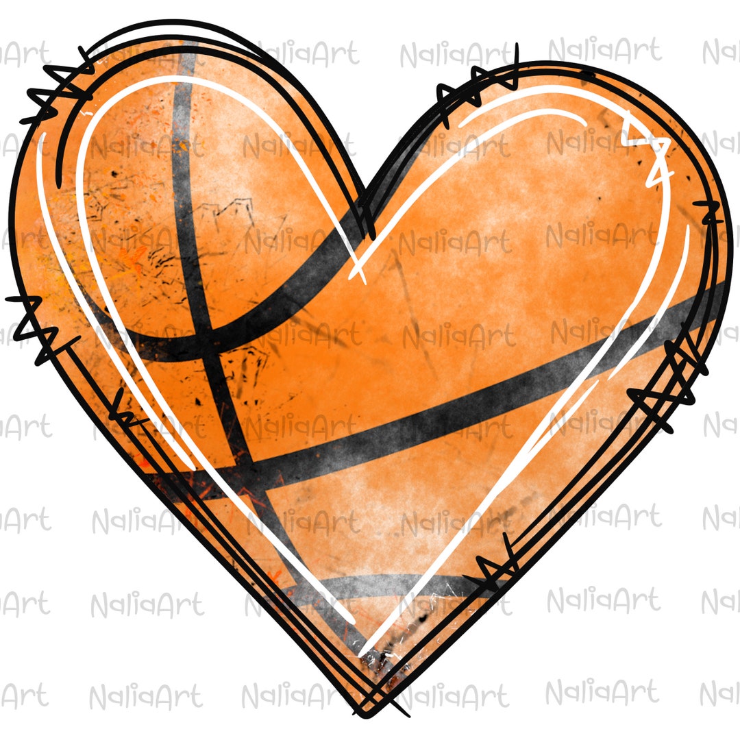 Heart Basketball Heart PNG Sport Heart Heart Watercolor Sublimation PNG ...