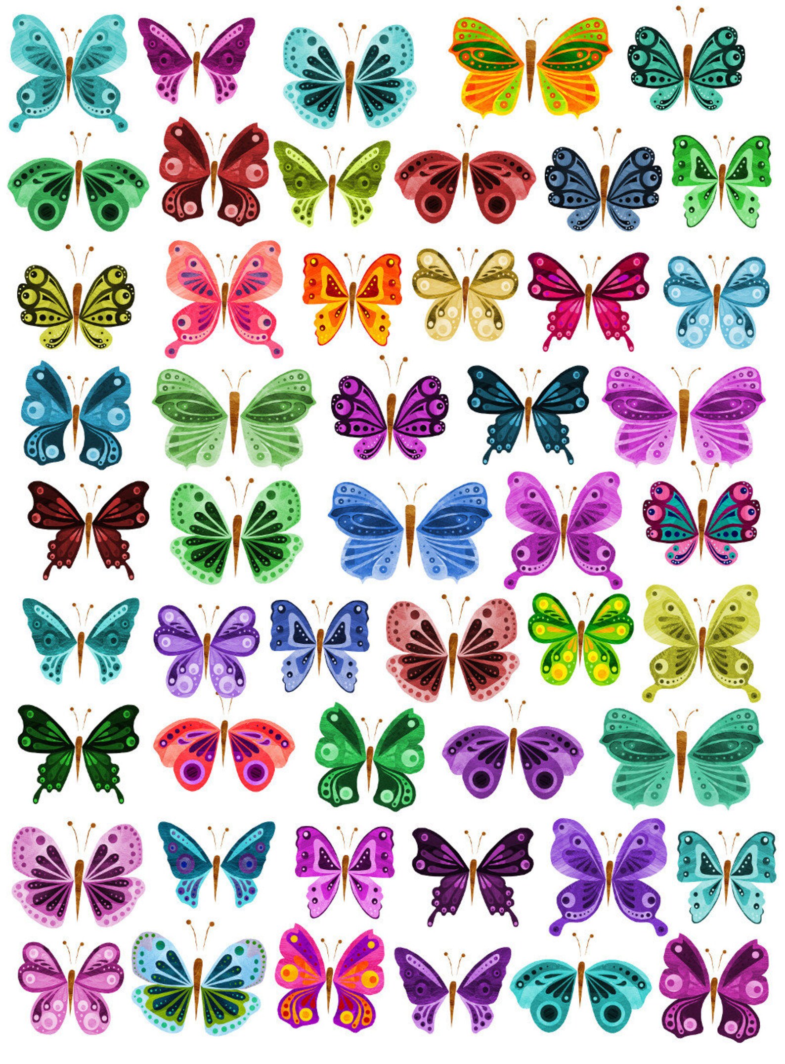 Butterfly Butterfiles Insects Clipart Watercolor Digital Clip - Etsy