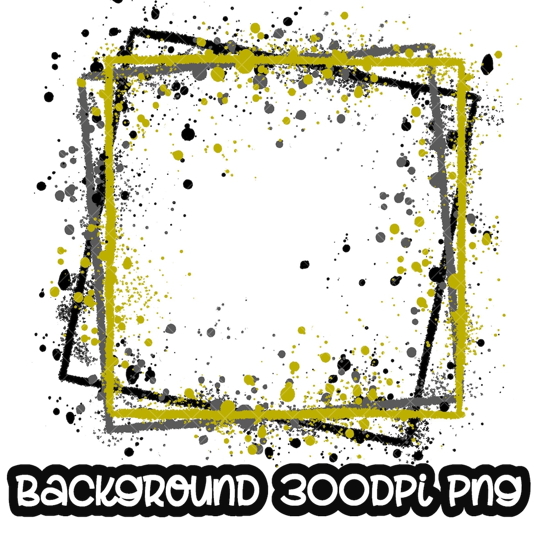 Frame Splatter Grey Yellow Background | Printable Artwork | Splash ...