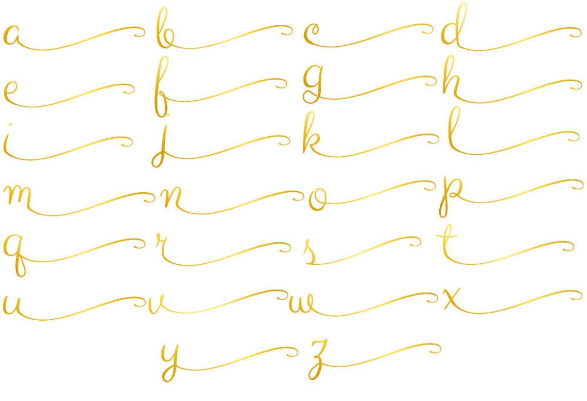 Gold Alphabet Clip Art Gold Foil Alphabet Digital Clipart - Etsy