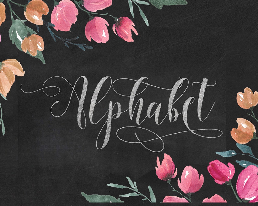 Chalkboard Alphabet Clip Art, Chalk Digital Clipart, Font, Letters ...