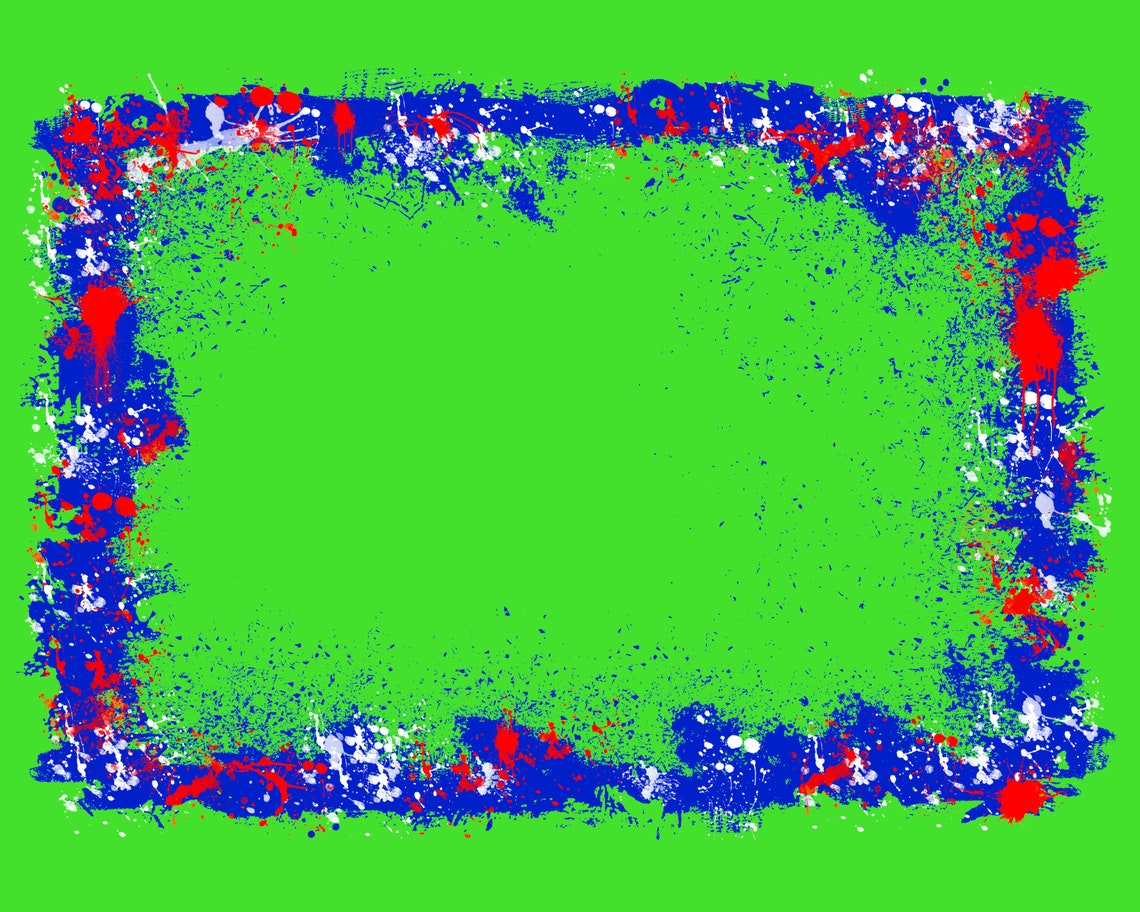 Frame Splatter Blue Red White Background | Printable Artwork | Splash ...