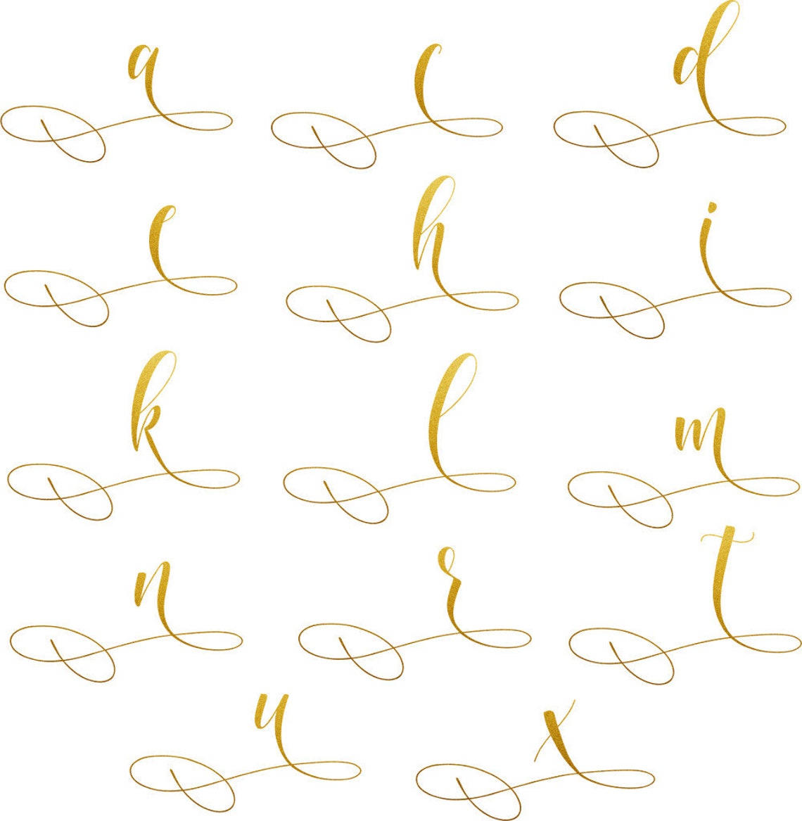 Gold Alphabet Clip Art Gold Foil Alphabet Digital Clipart - Etsy