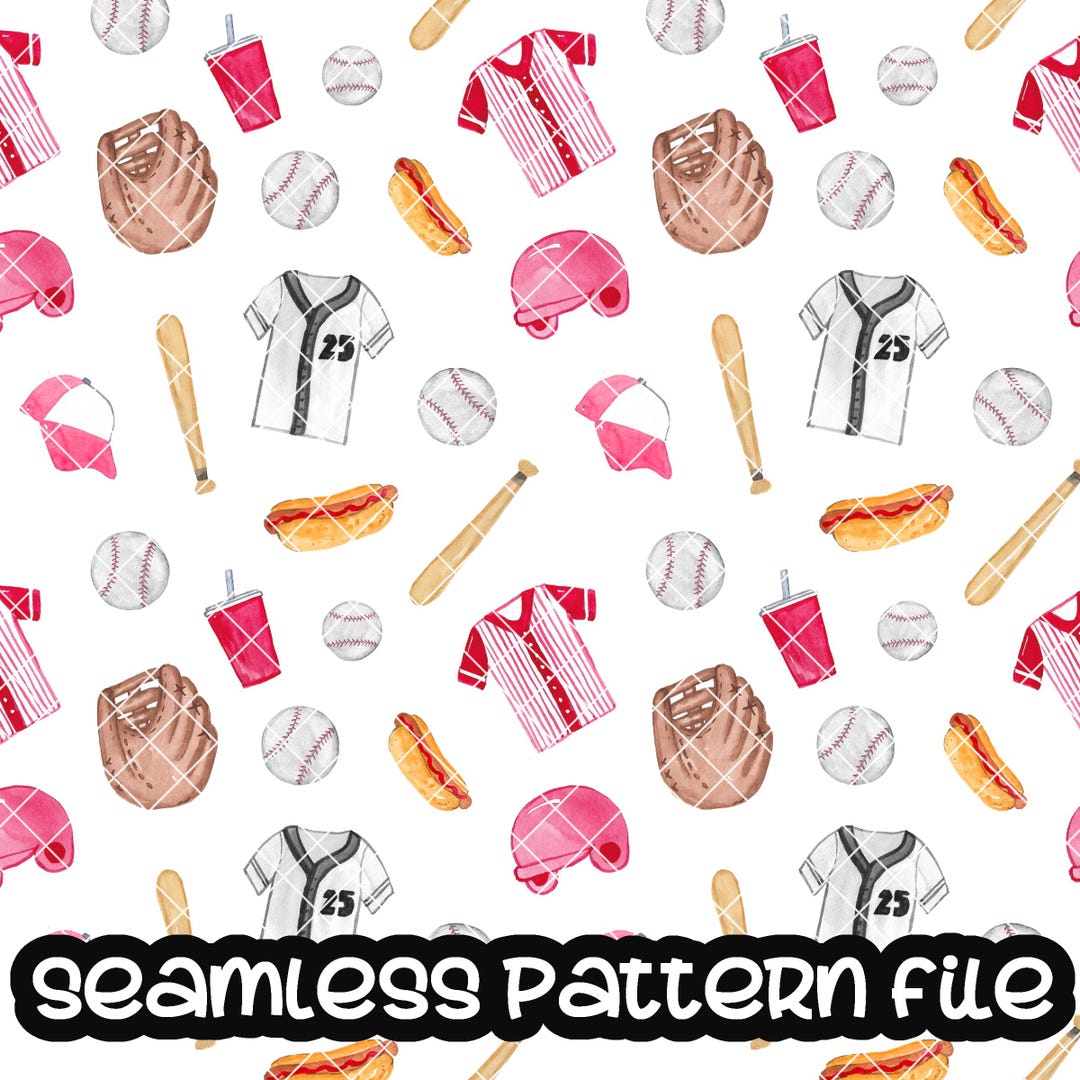 Baseball Glove Sport Seamless Pattern, School Team Digital Paper ...