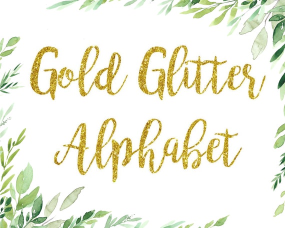 Gold Glitter Alphabet Clip Art Gold Alphabet Digital | Etsy