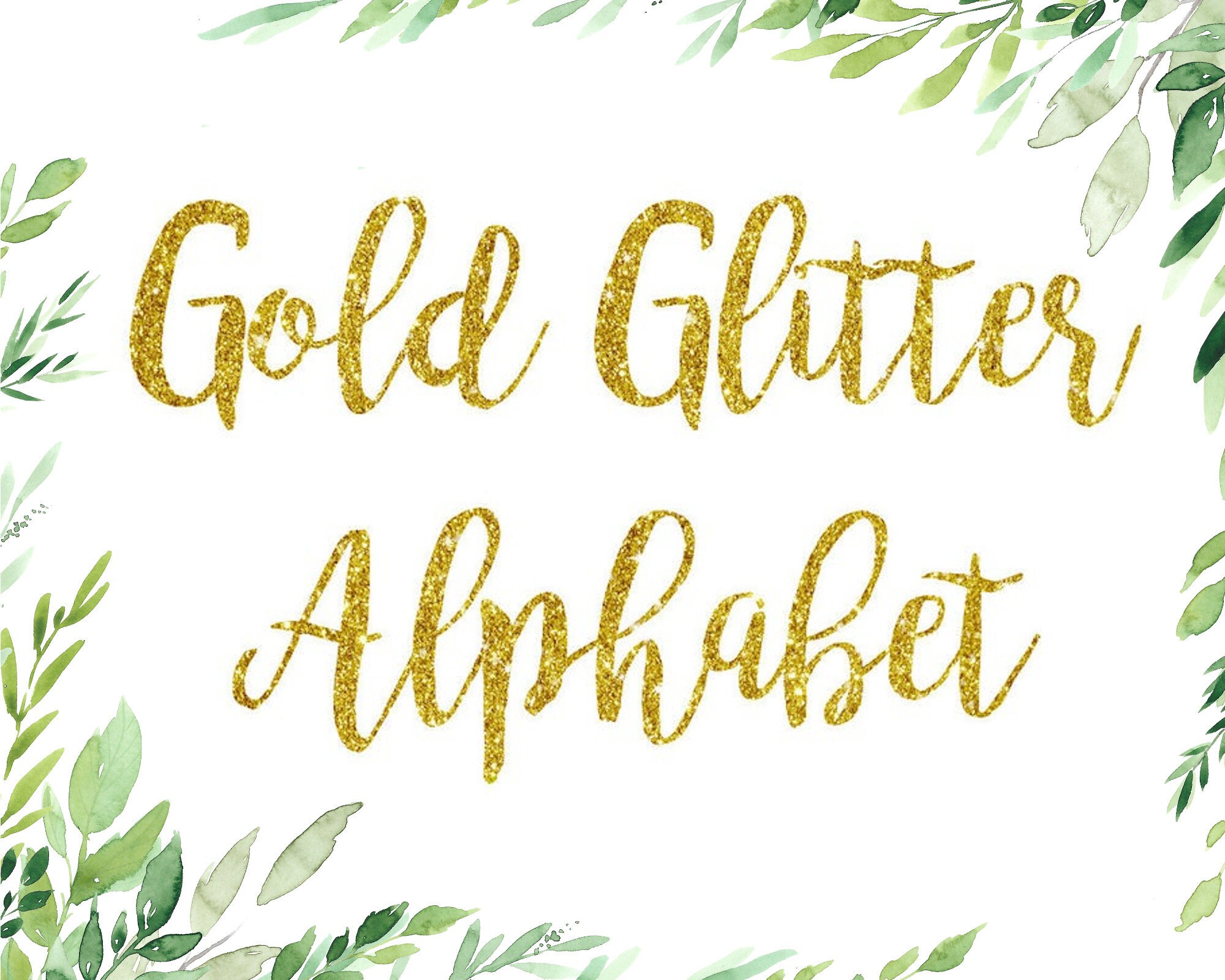Gold Glitter Alphabet Clip Art Gold Alphabet Digital - Etsy