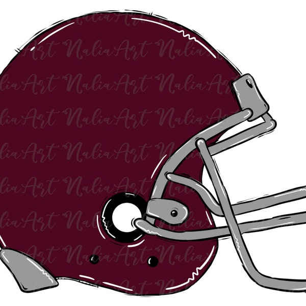 Maroon Football Helmet Png - Etsy