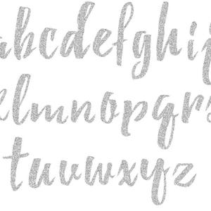 Silver Alphabet Clip Art, Silver Glitter Alphabet, Digital Clipart ...