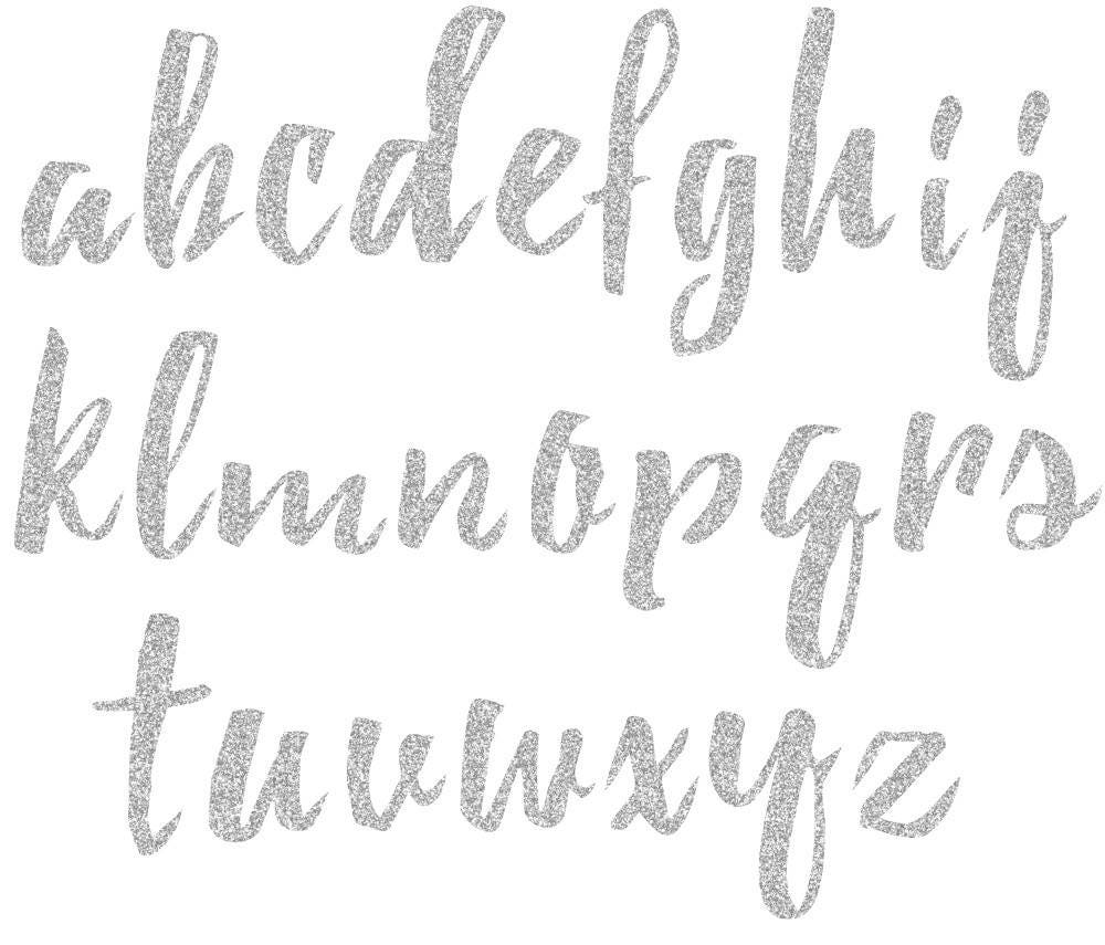 Silver Alphabet Clip Art Silver Glitter Alphabet Digital | Etsy