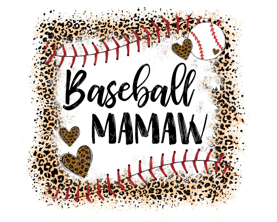 Baseball Mamaw Sublimation Design PNG Sport Clip Art Leopard - Etsy