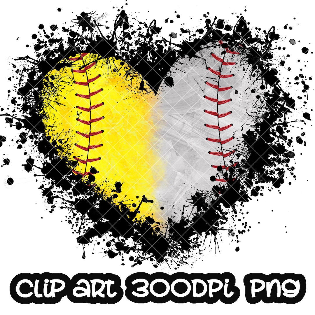 Heart Baseball Softball | Heart PNG | Sport Heart | Heart Watercolor ...