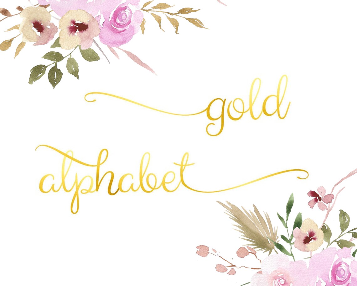 Gold Alphabet Clip Art Gold Foil Alphabet Digital Clipart - Etsy