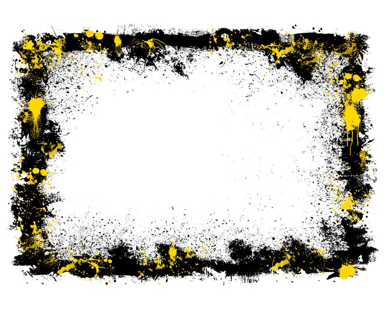 Frame Splatter Black Yellow Background Printable Artwork - Etsy