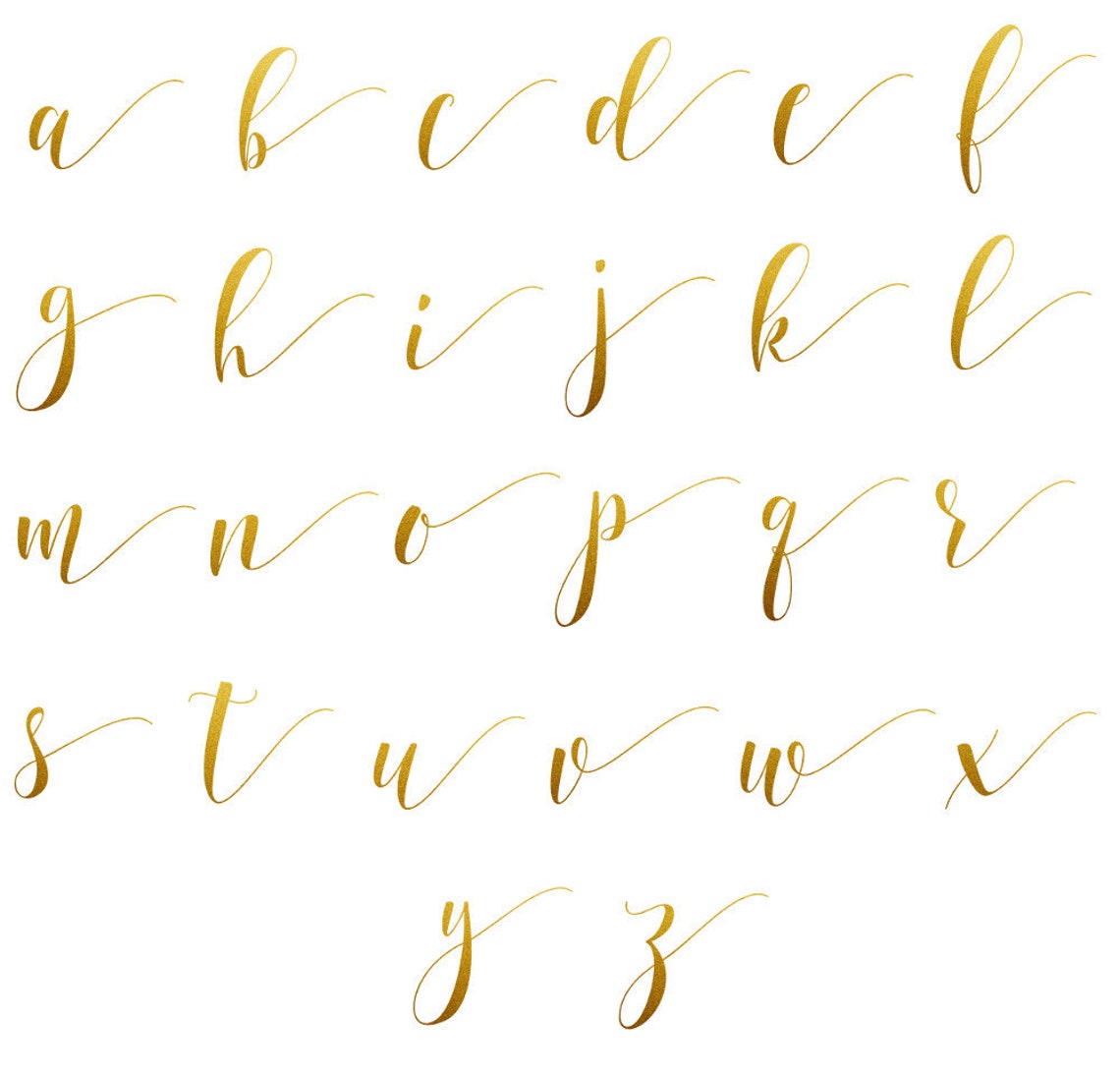 Gold Alphabet Clip Art Gold Foil Alphabet Digital Clipart | Etsy