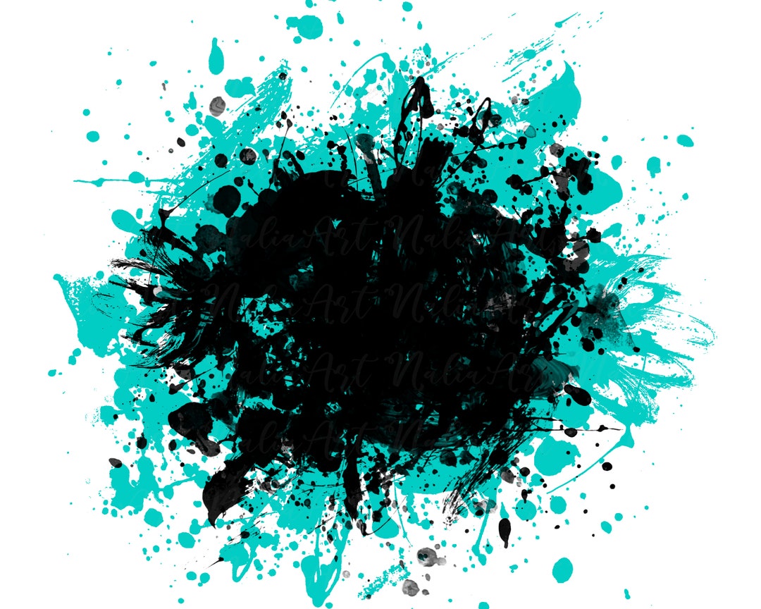 Background Paint Splatter Blue Black Splash Frame Splatter Background ...