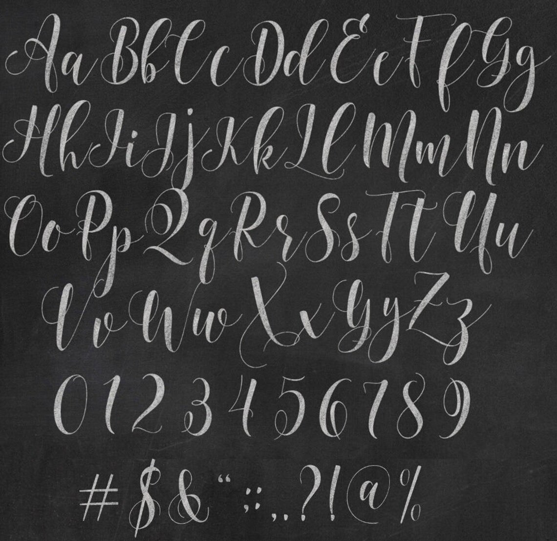 Chalkboard Alphabet Clip Art Chalk Digital Clipart Font - Etsy