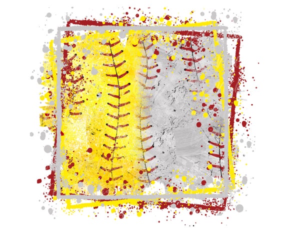 Background Baseball Softball Distressed Grunge Splash Frame | Etsy