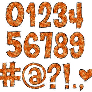 Basketball Doodle Letters Clipart, Basketball Letters Clip Art, Sports ...