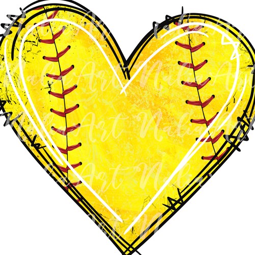Heart Softball Heart PNG Sport Heart Heart Watercolor - Etsy