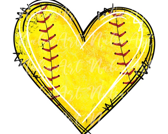 Heart Softball Heart PNG Sport Heart Heart Watercolor - Etsy