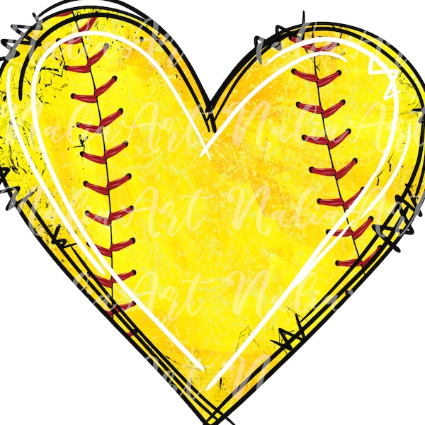 Softball Heart - Etsy