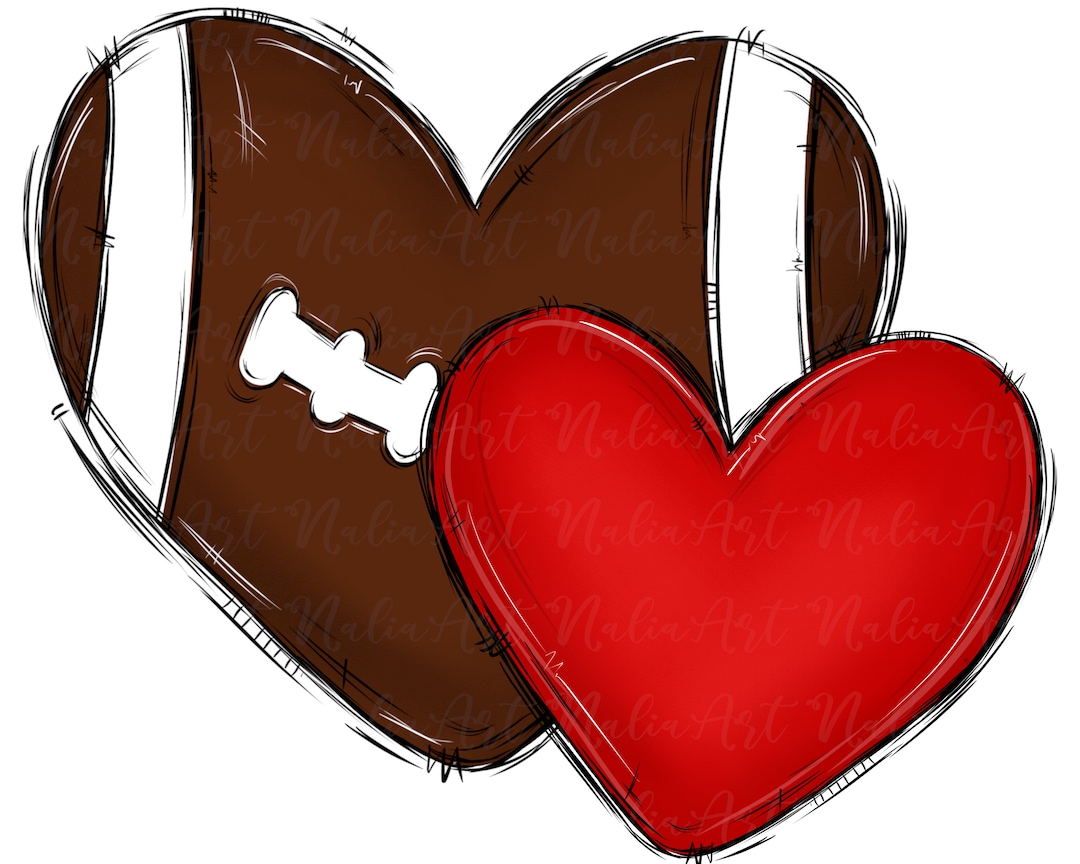 Heart Football Heart Red PNG Sport Heart Heart - Etsy