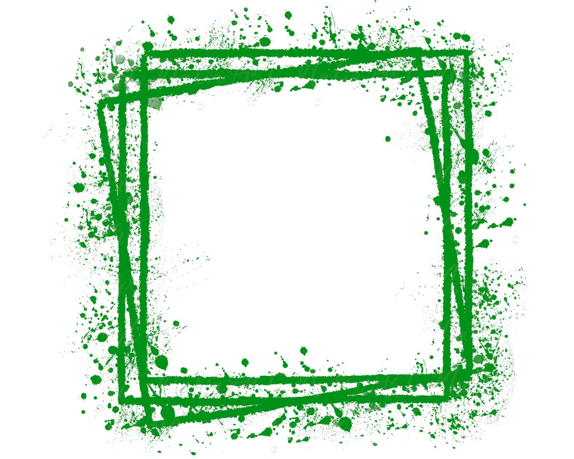 Frame Splatter Green Background Printable Artwork Splash - Etsy