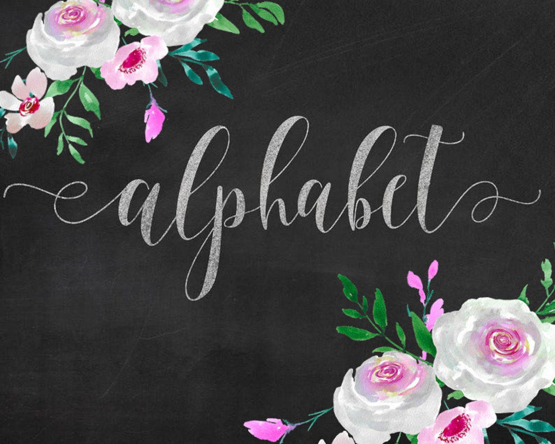 Chalkboard Alphabet Clip Art, Chalk Digital Clipart, Font, Letters ...