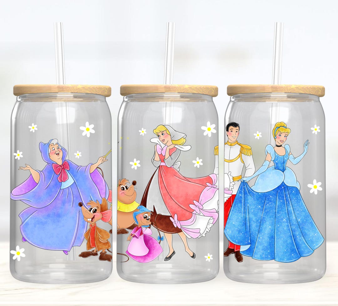 Anime Cartoon Princess Cinderella Cup PNG File DIGITAL DOWNLOAD 16oz ...