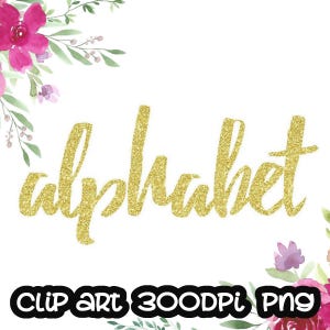 Gold Glitter Alphabet Clip Art, Gold Alphabet, Digital Clipart, Numbers ...