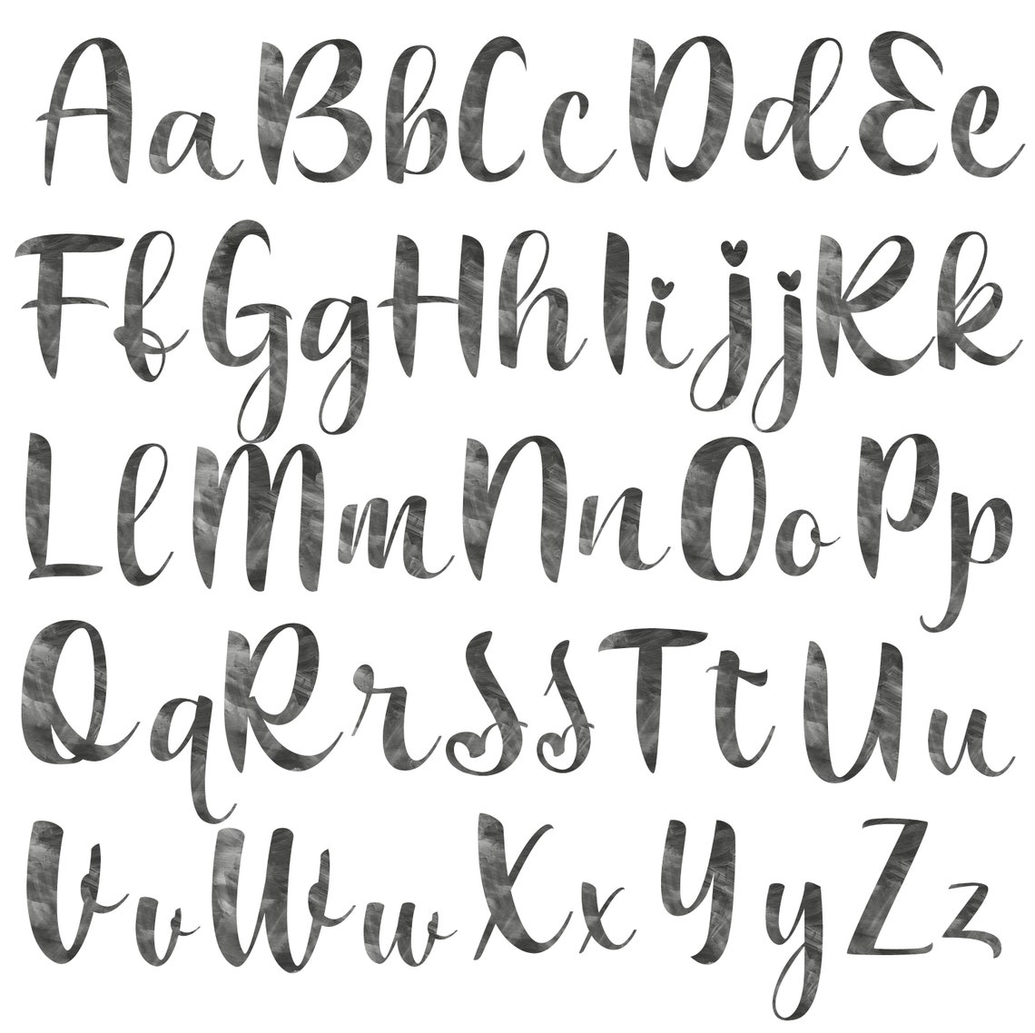 Black Watercolor Alphabet Clipart Watercolor Letters Digital - Etsy