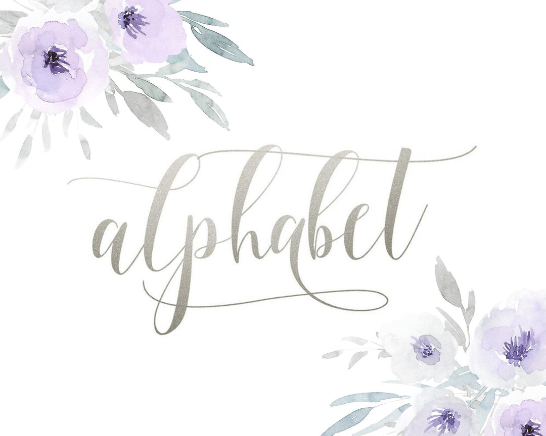 Silver Alphabet Clip Art, Silver Foil Alphabet, Digital Clipart ...