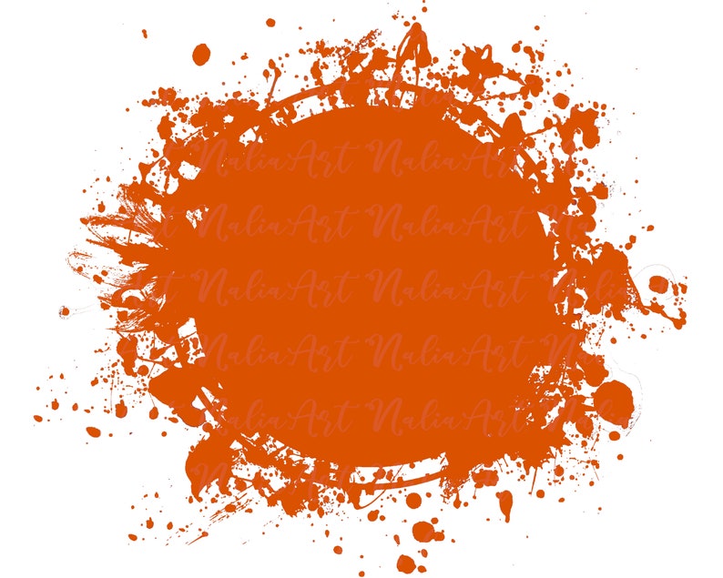 Background Paint Splatter Orange Splash Frame Splatter - Etsy