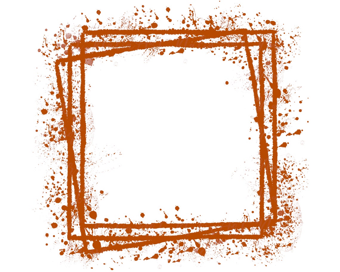 Frame Splatter Orange Background Printable Artwork Splash Frame Paint ...