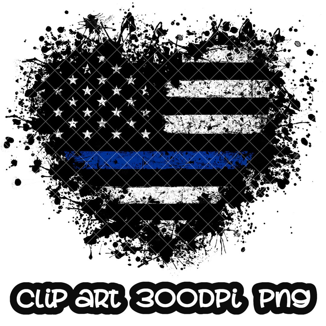 Back the Blue Heart PNG Thin Blue Line Police Design Sublimation PNG - Etsy