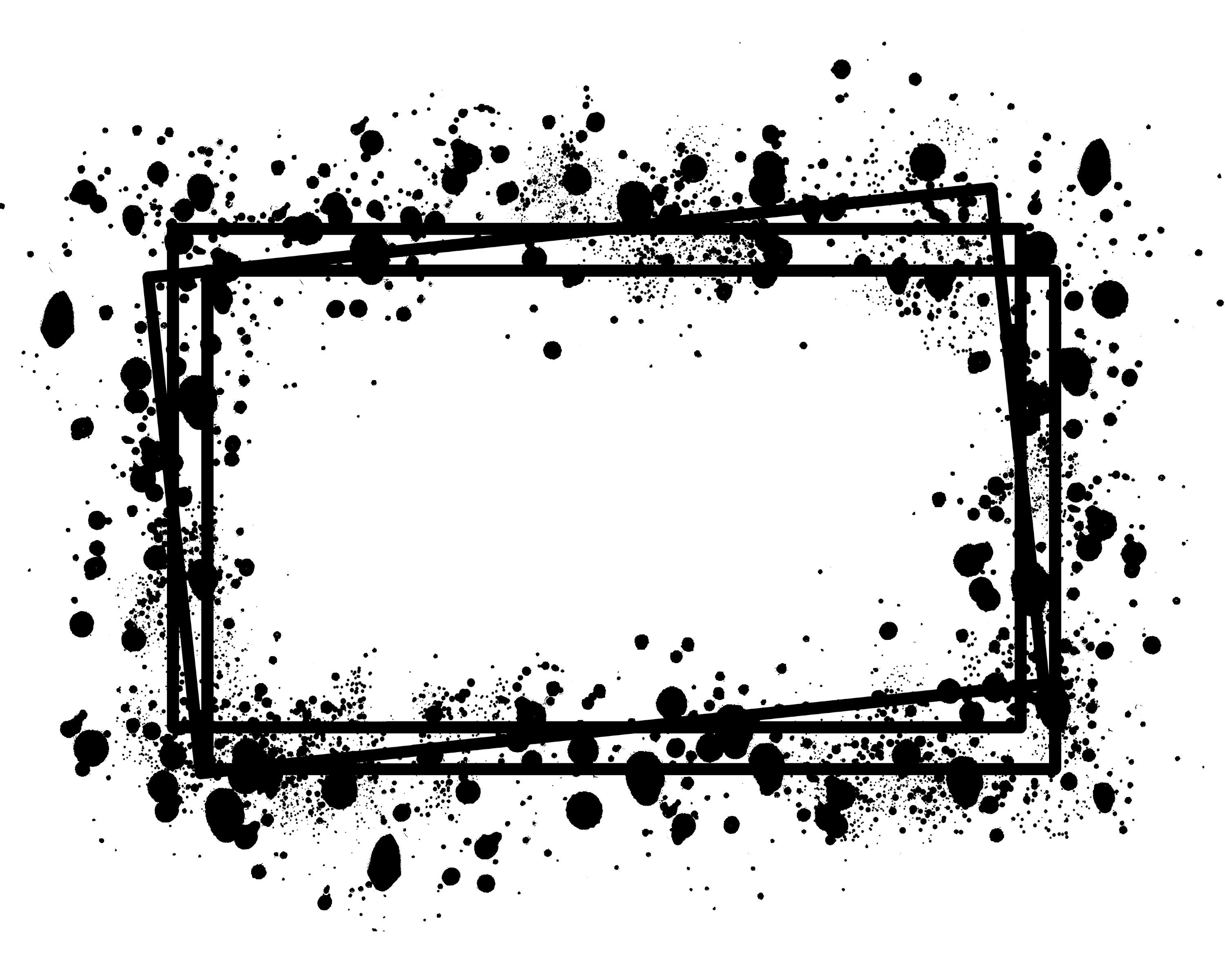 Frame Splatter Black Background Printable Artwork Splash Frame Paint ...