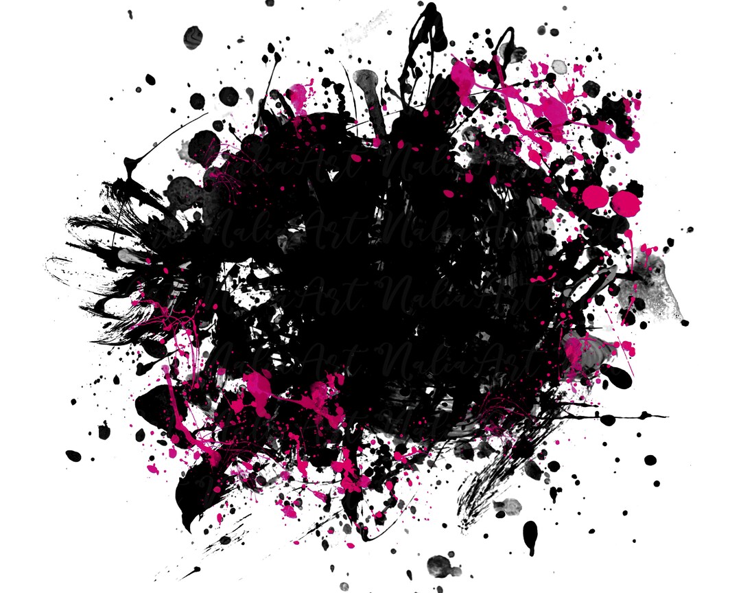Background Paint Splatter Black Pink Splash Frame Splatter Background ...