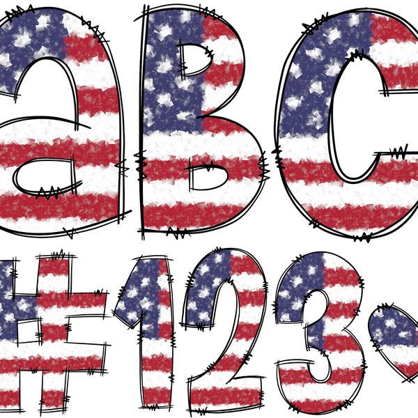 Fourth of July Alphabet Clipart - Etsy