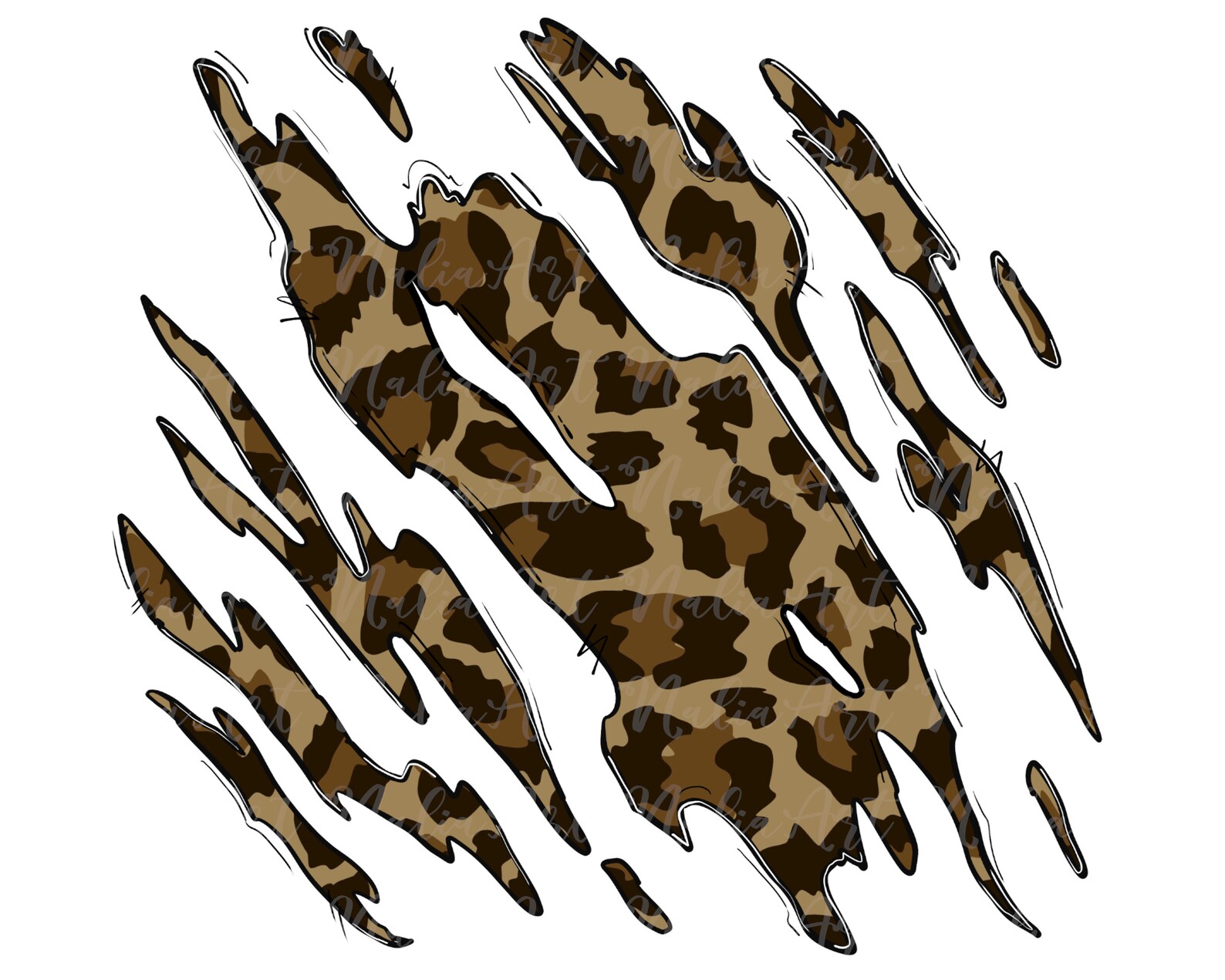 Ripped Scratch Mark Background Leopard Grunge Splash Frame - Etsy