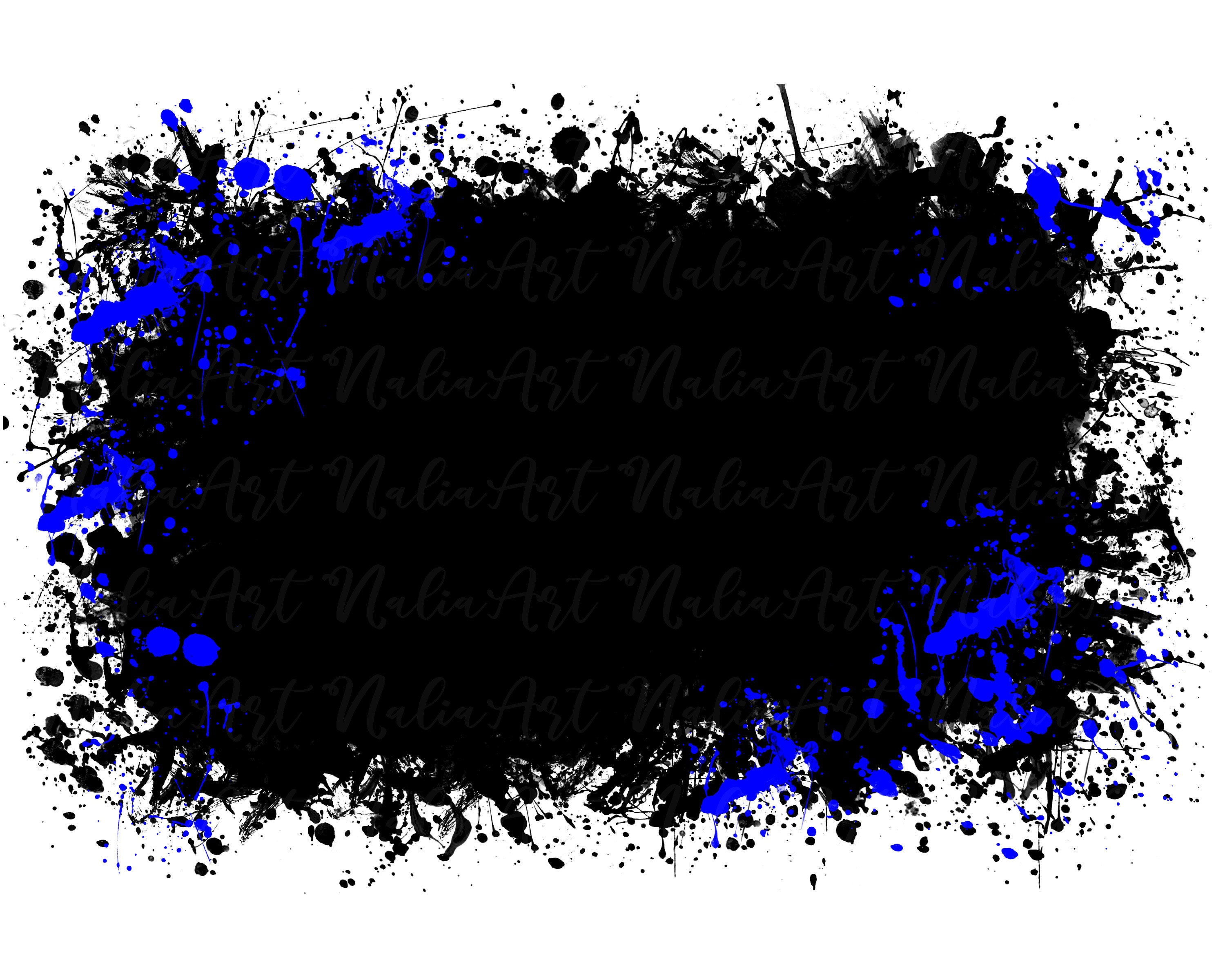 Background Paint Splatter Black Blue Splash Frame Splatter Background ...