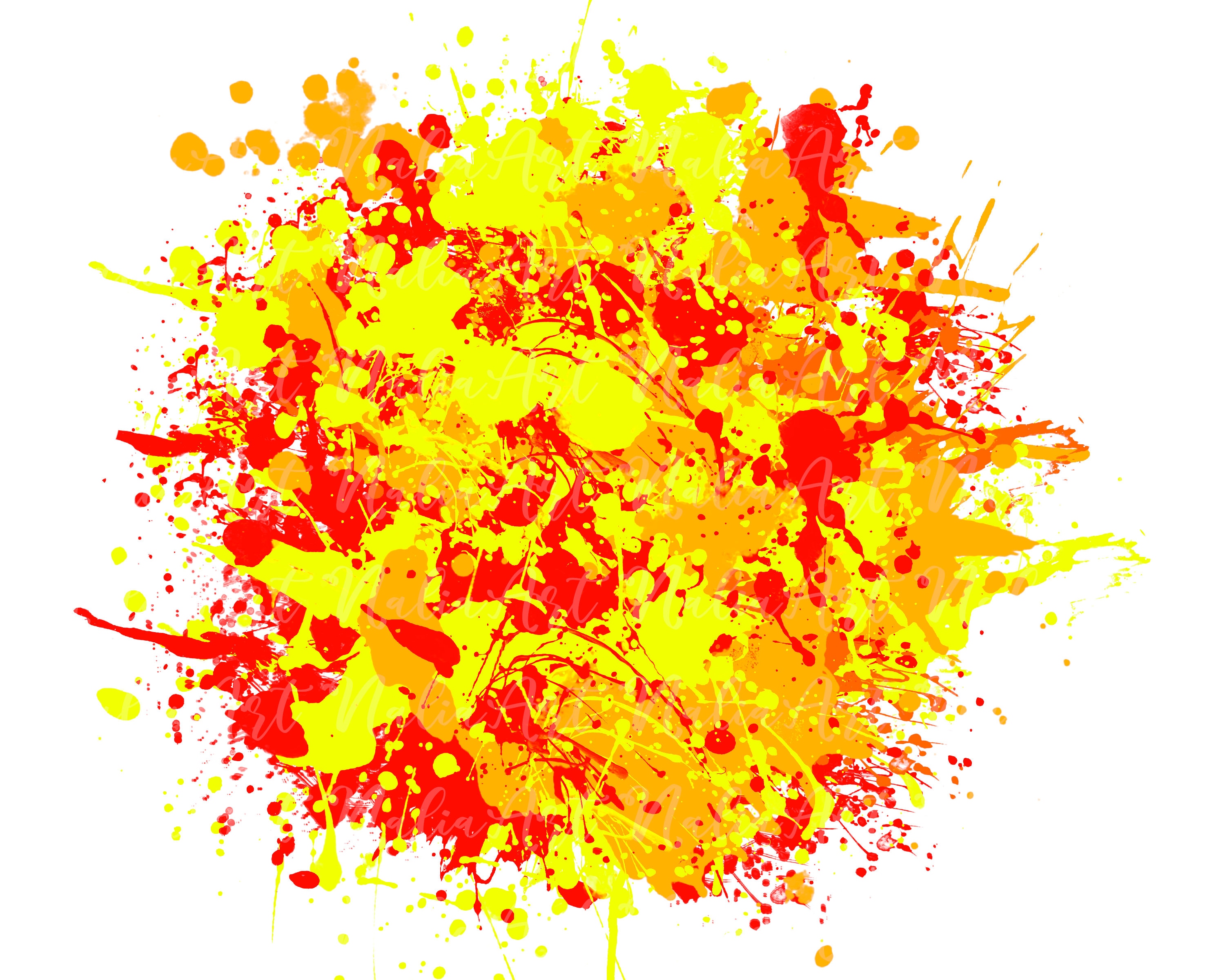 Yellow Paint Splatter Png
