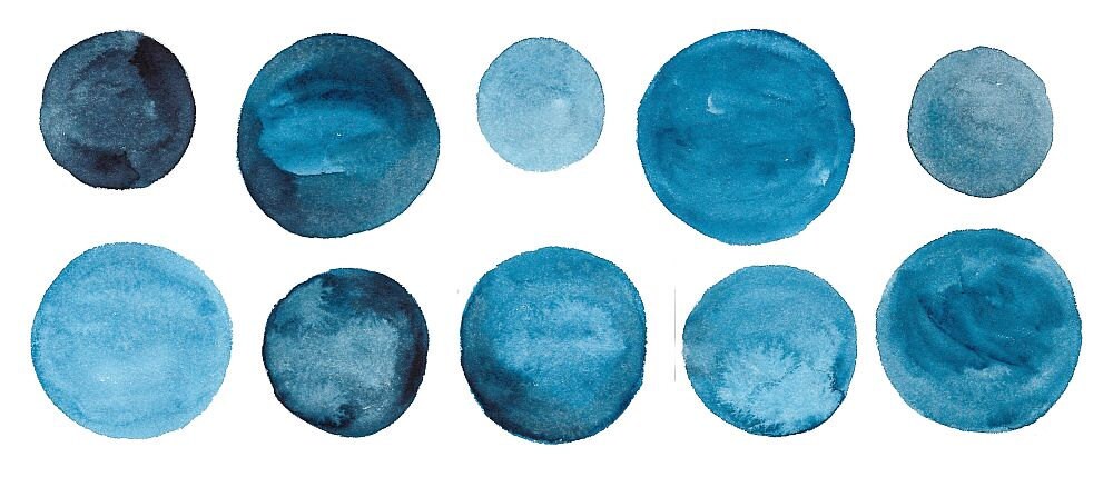 Dots Watercolor, Circles, Bubbles, Handpainted Watercolor, Digital ...