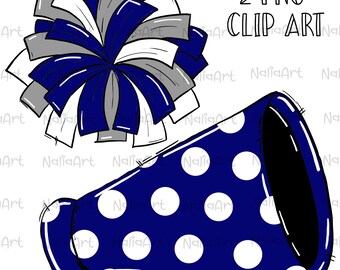 Cheer Poms Megaphone Football Purple Silver Digital Download ...