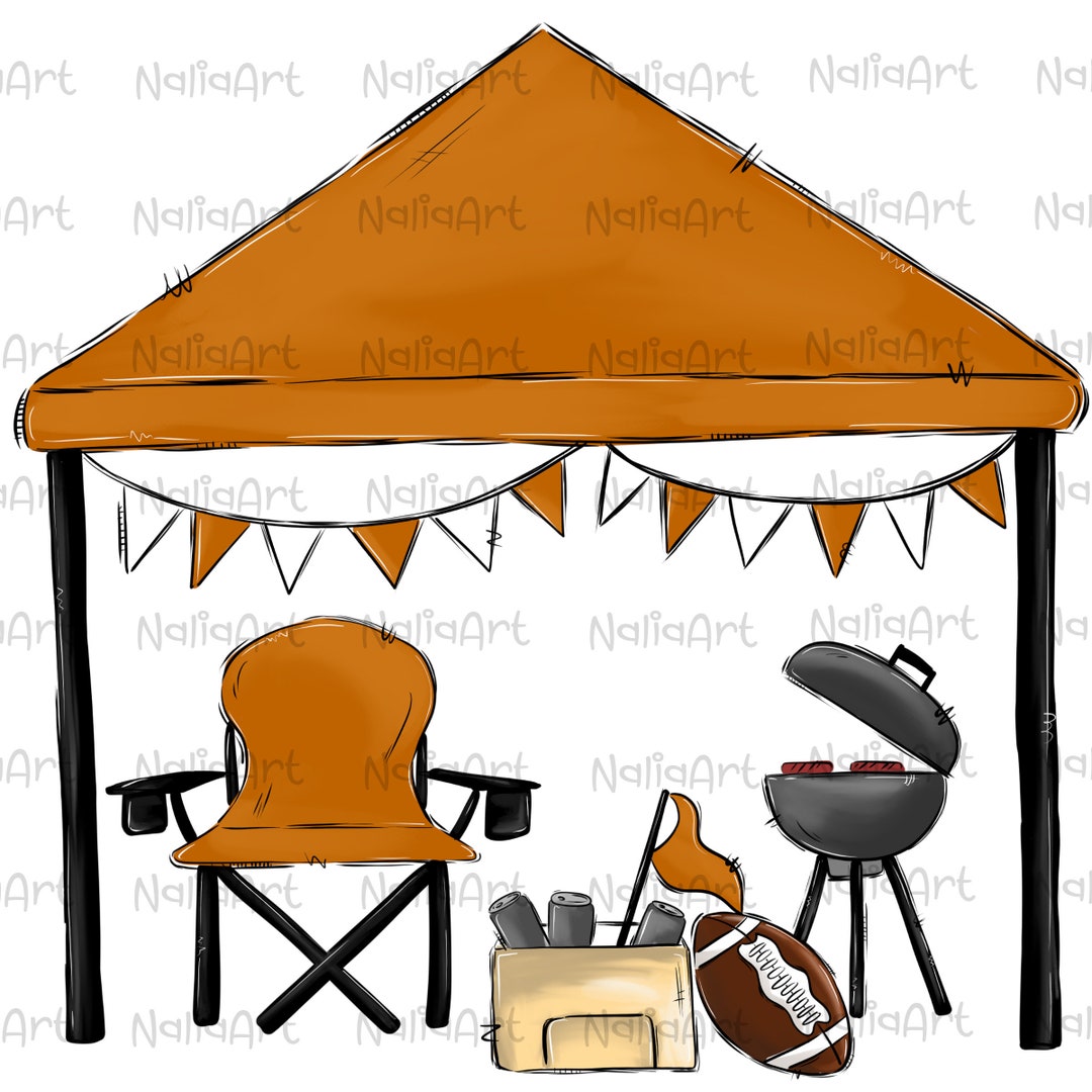 Tent Orange Sports PNG Tailgate Tent Digital Download Sublimation Sport ...