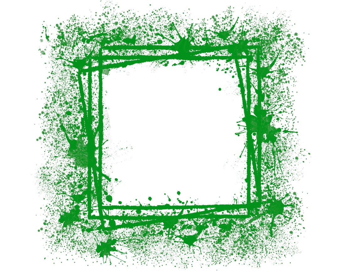 Frame Splatter Green Background Printable Artwork Splash Frame Paint ...